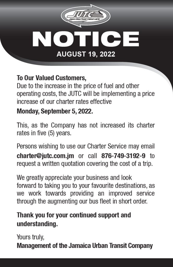 Jamaica Urban Transit Company Limited – your route to excellence
